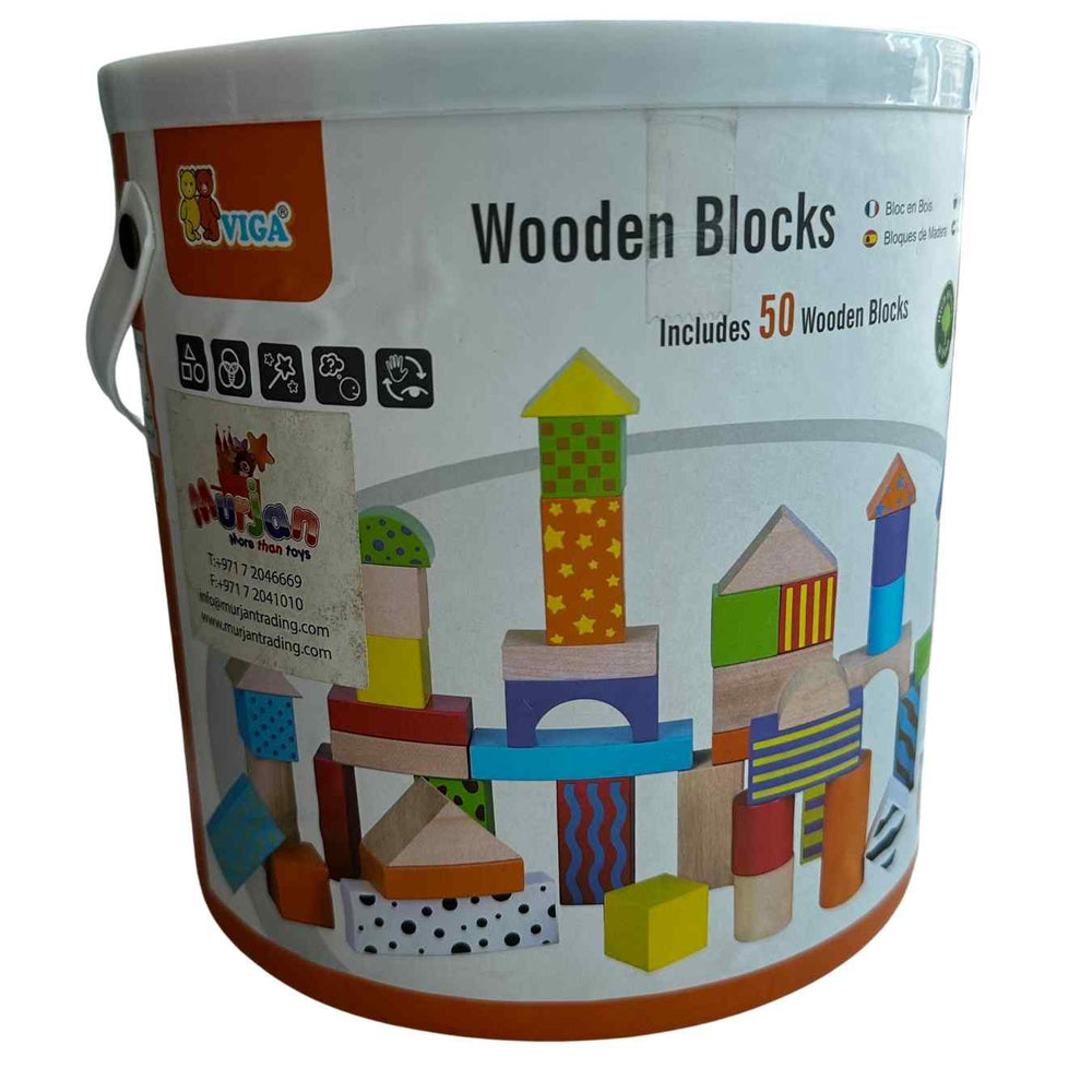 Viga Colourful Block Set (50 Pcs) | Shop used Wooden in UAE | Secondful